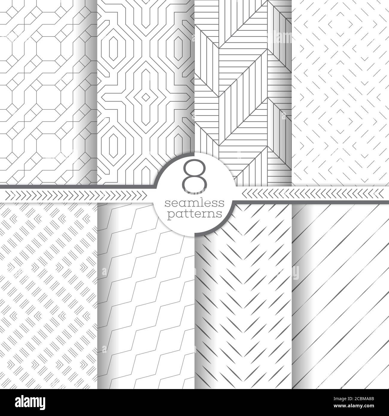Set of vector seamless patterns. Modern stylish geometric textures with ...