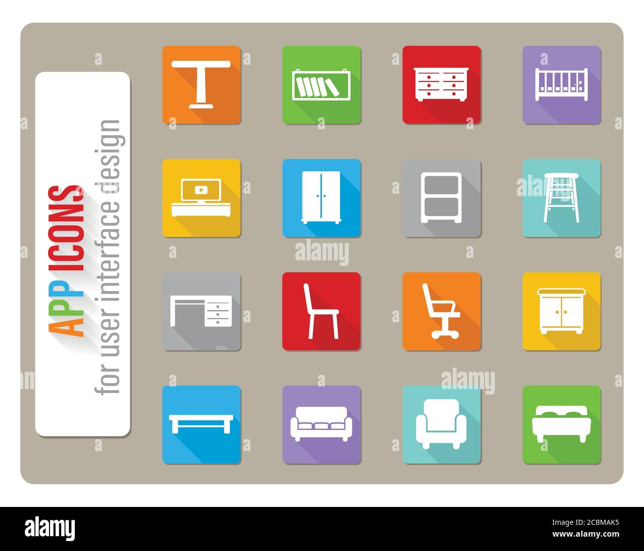 Furniture simply icons Stock Vector Image & Art - Alamy