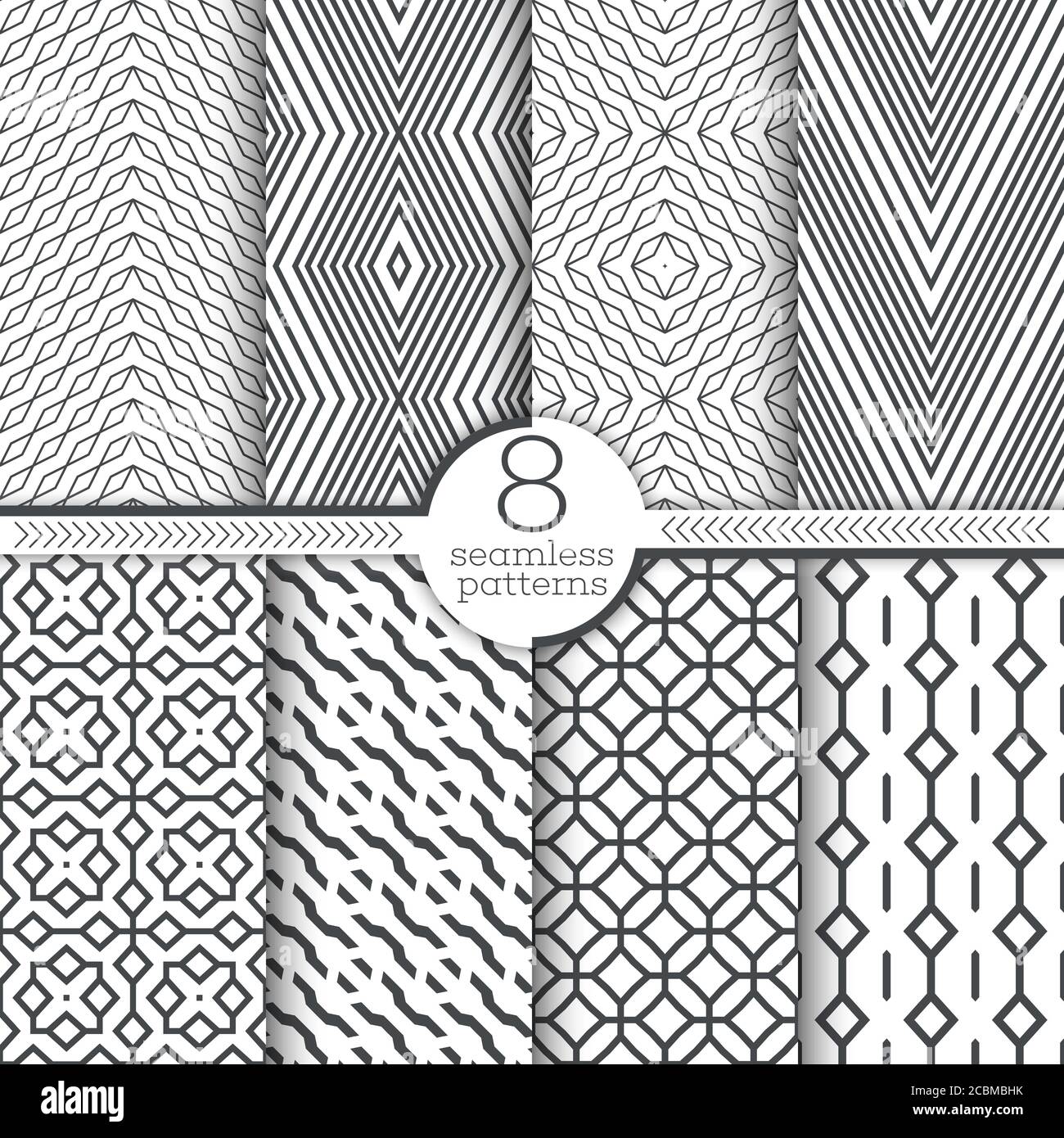 Set of vector seamless patterns. Modern stylish geometrical textures ...