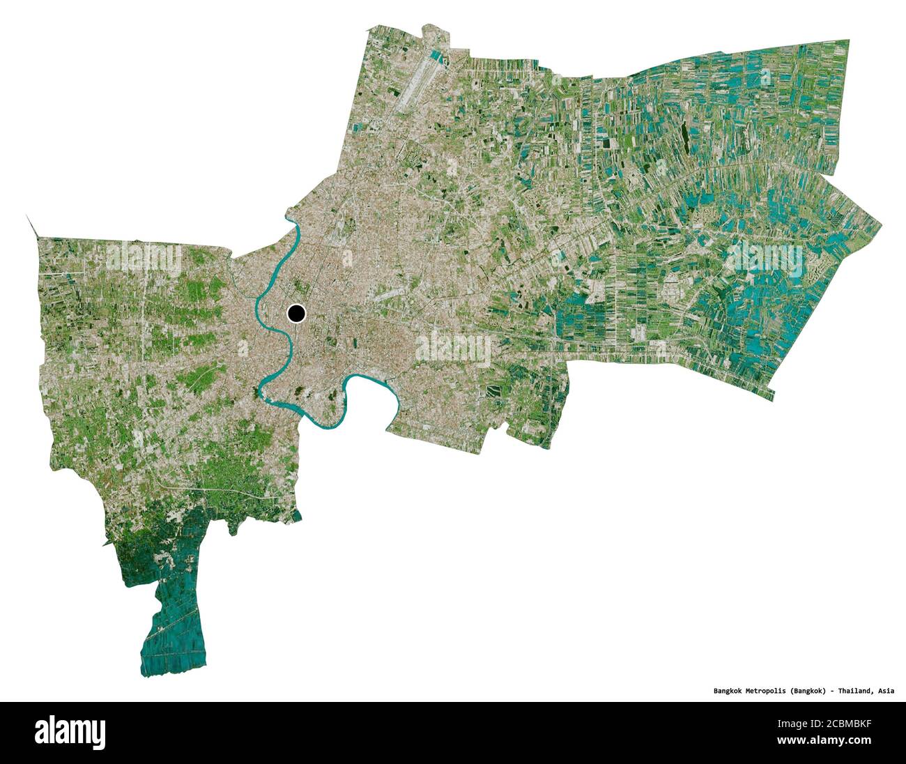 Shape of Bangkok Metropolis, province of Thailand, with its capital ...