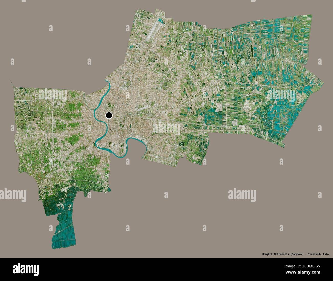 Shape of Bangkok Metropolis, province of Thailand, with its capital ...
