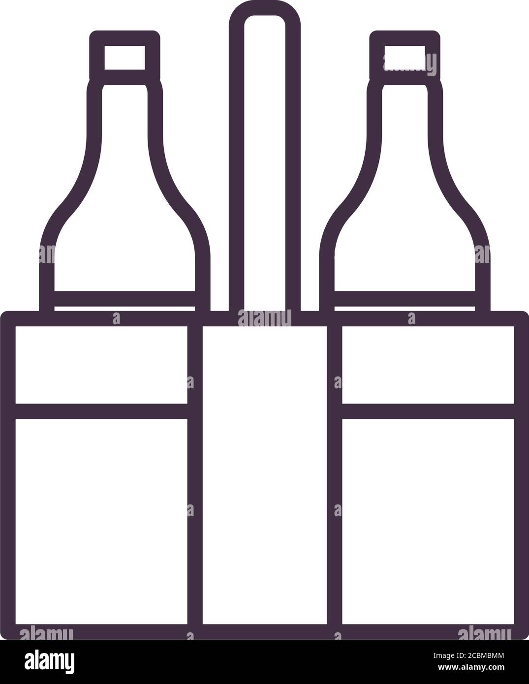 Beer bottles inside box line style icon design, Pub alcohol bar brewery ...