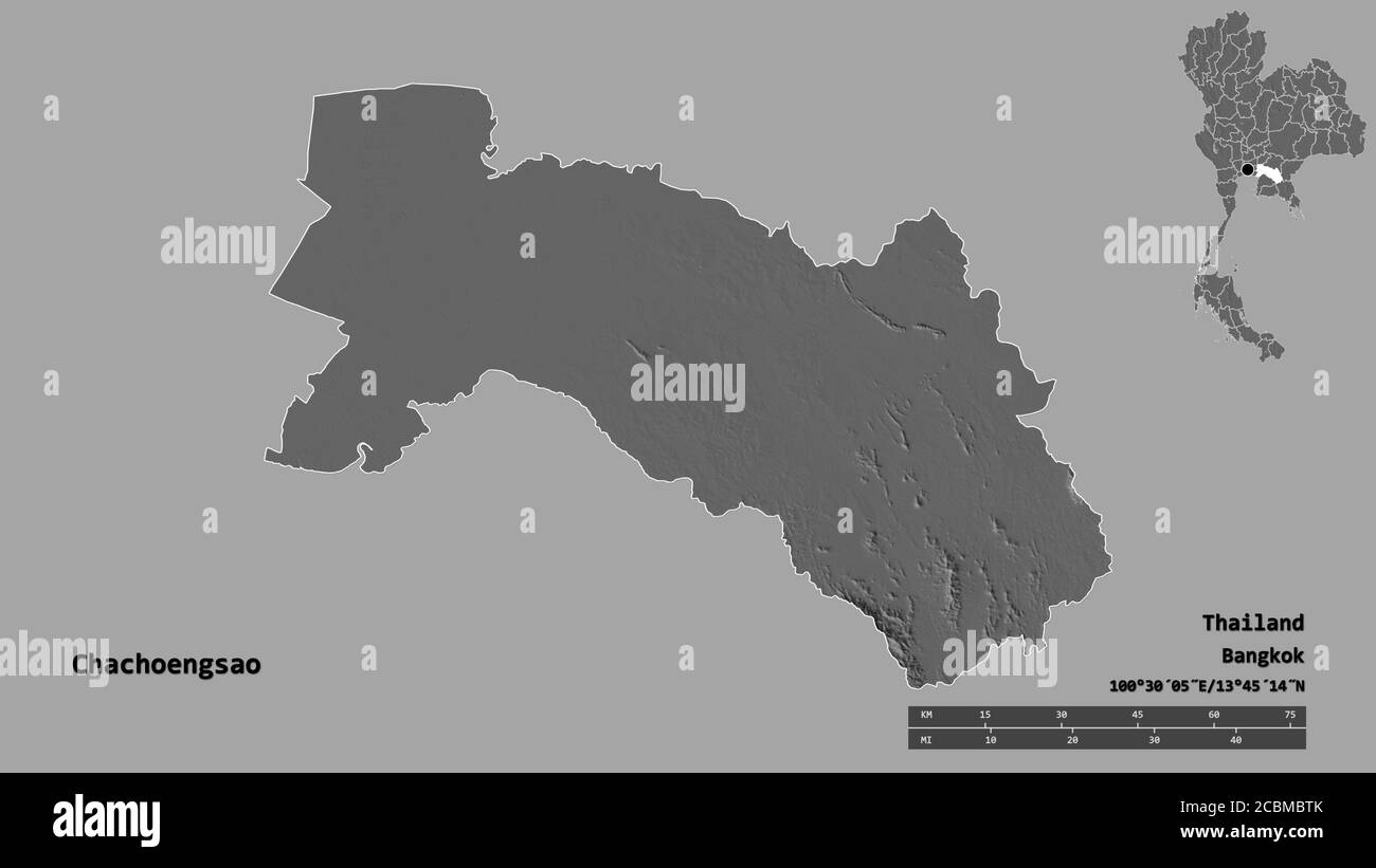 Map of chachoengsao Black and White Stock Photos & Images - Alamy
