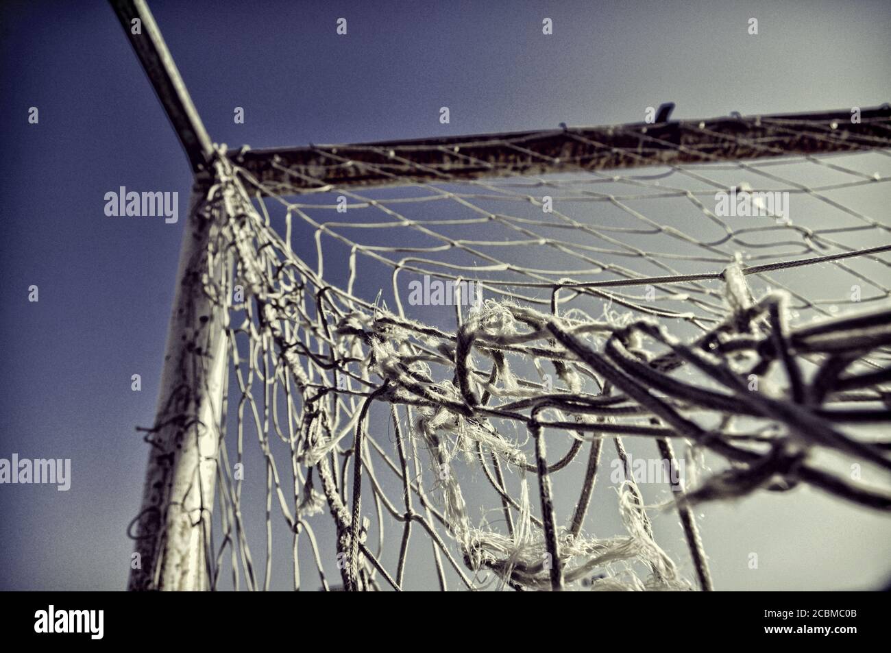 Low angle shot of a football gate Stock Photo - Alamy