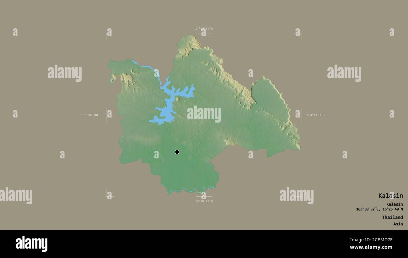 Area of Kalasin, province of Thailand, isolated on a solid background ...