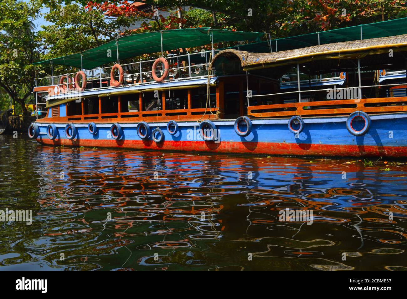 Image of Shikara boats moored along the canals of Alleppey Famous for ...
