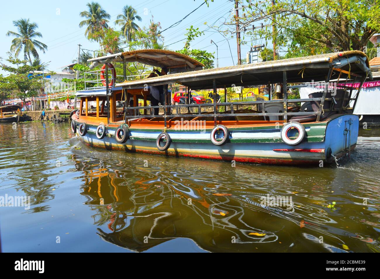 Image of Shikara boats moored along the canals of Alleppey Famous for ...