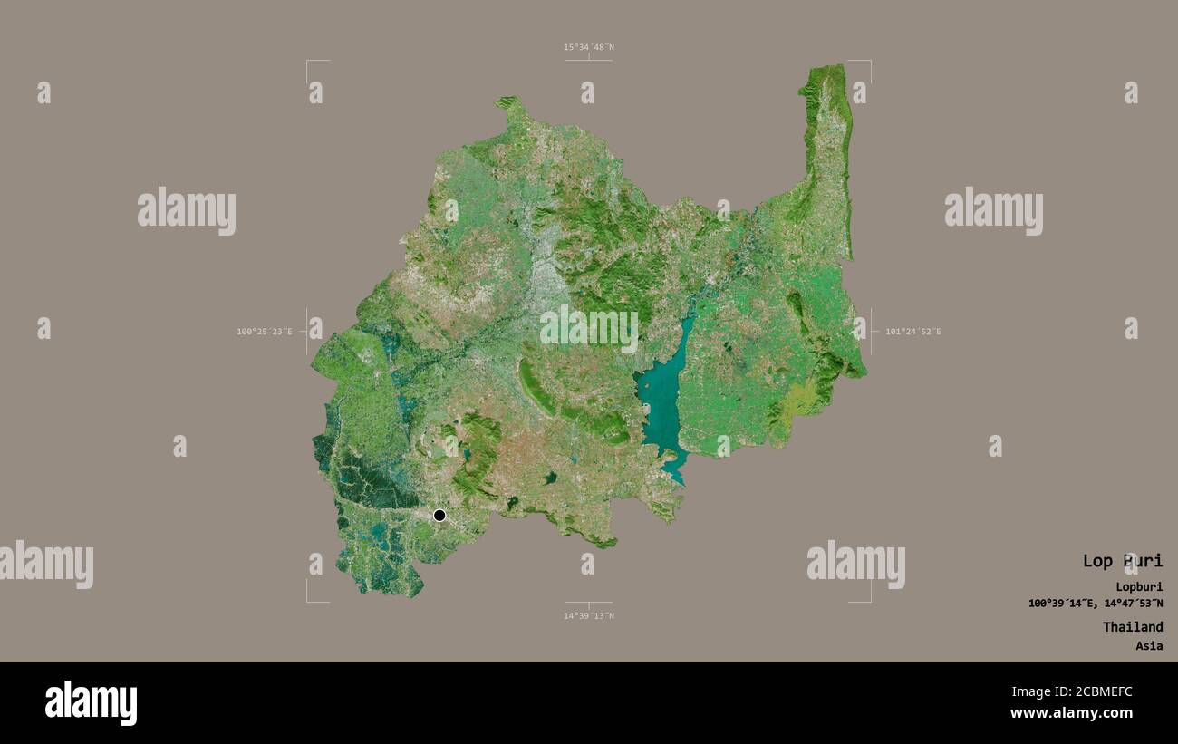 Area of Lop Buri, province of Thailand, isolated on a solid background ...