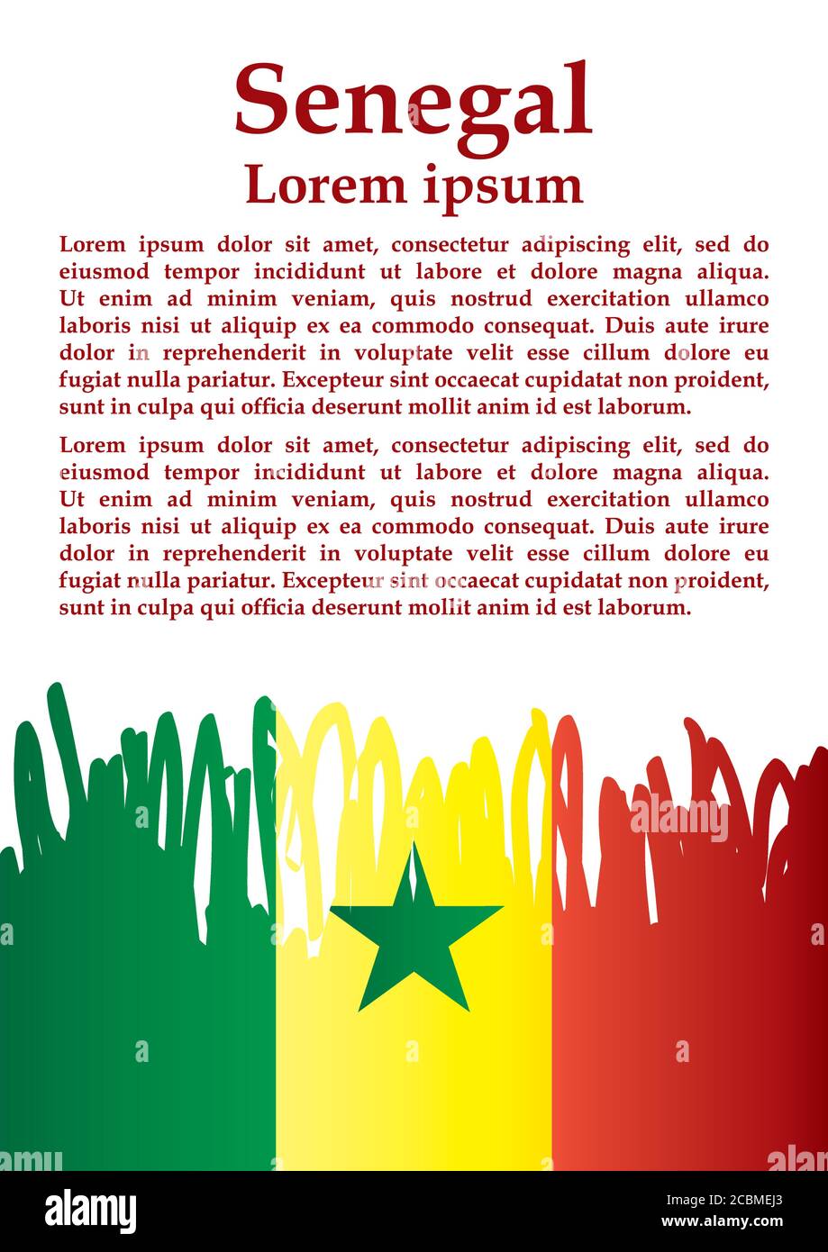 Flag of Senegal, Republic of Senegal. Template for award design, an ...