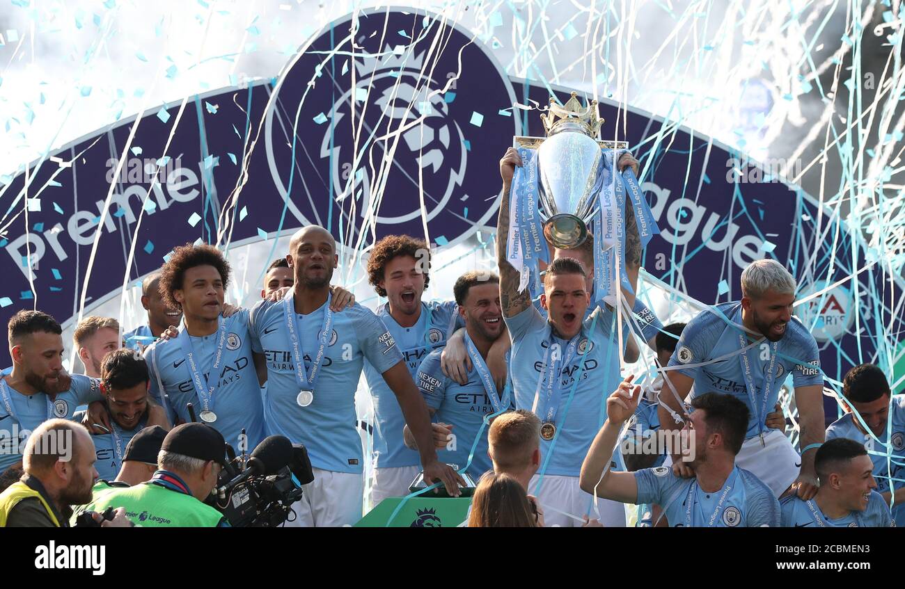 Ederson premier league trophy hi-res stock photography and images - Alamy