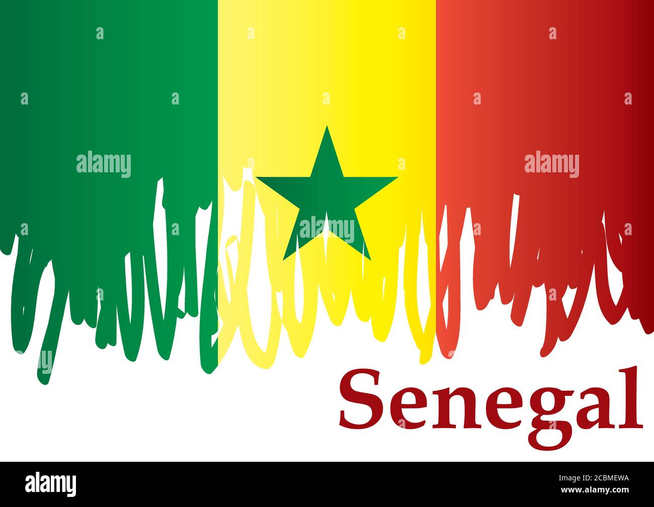 Flag of Senegal, Republic of Senegal. Template for award design, an ...