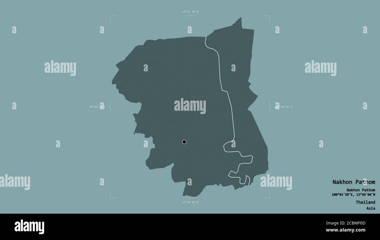 Area of Nakhon Pathom, province of Thailand, isolated on a solid ...