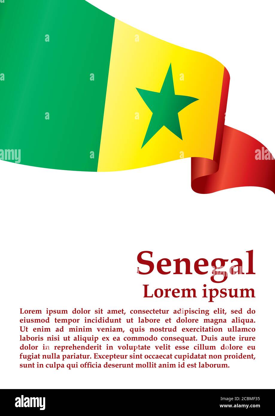 Flag of Senegal, Republic of Senegal. Template for award design, an ...