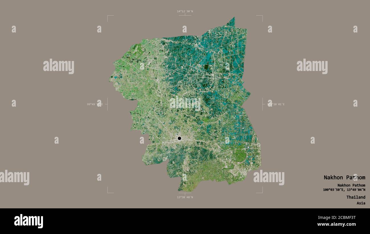 Area of Nakhon Pathom, province of Thailand, isolated on a solid ...