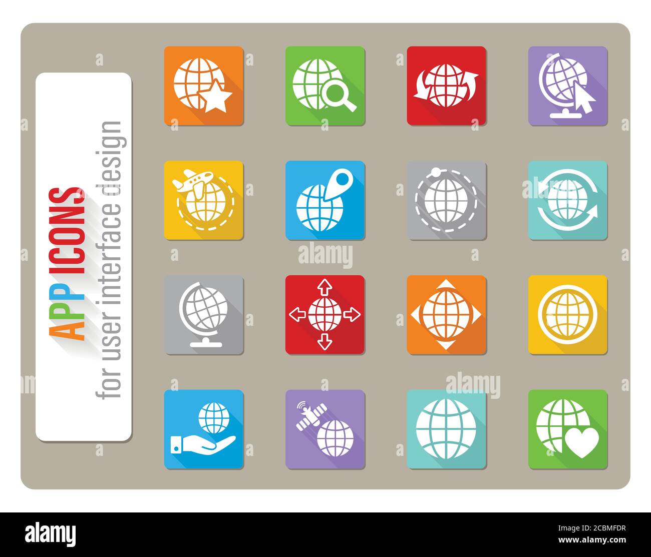 globes icon set Stock Vector Image & Art - Alamy