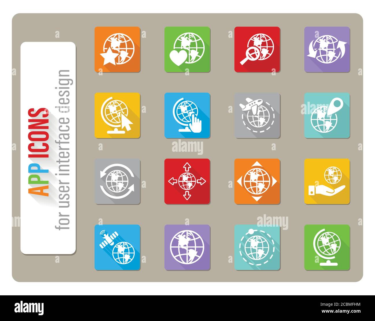 globes icon set Stock Vector Image & Art - Alamy