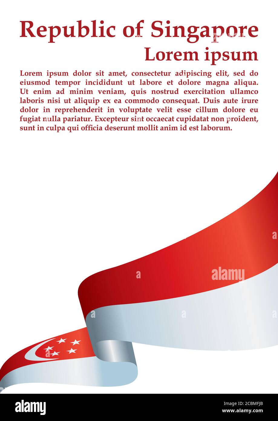 Flag of Singapore, Republic of Singapore. Template for award design, an ...