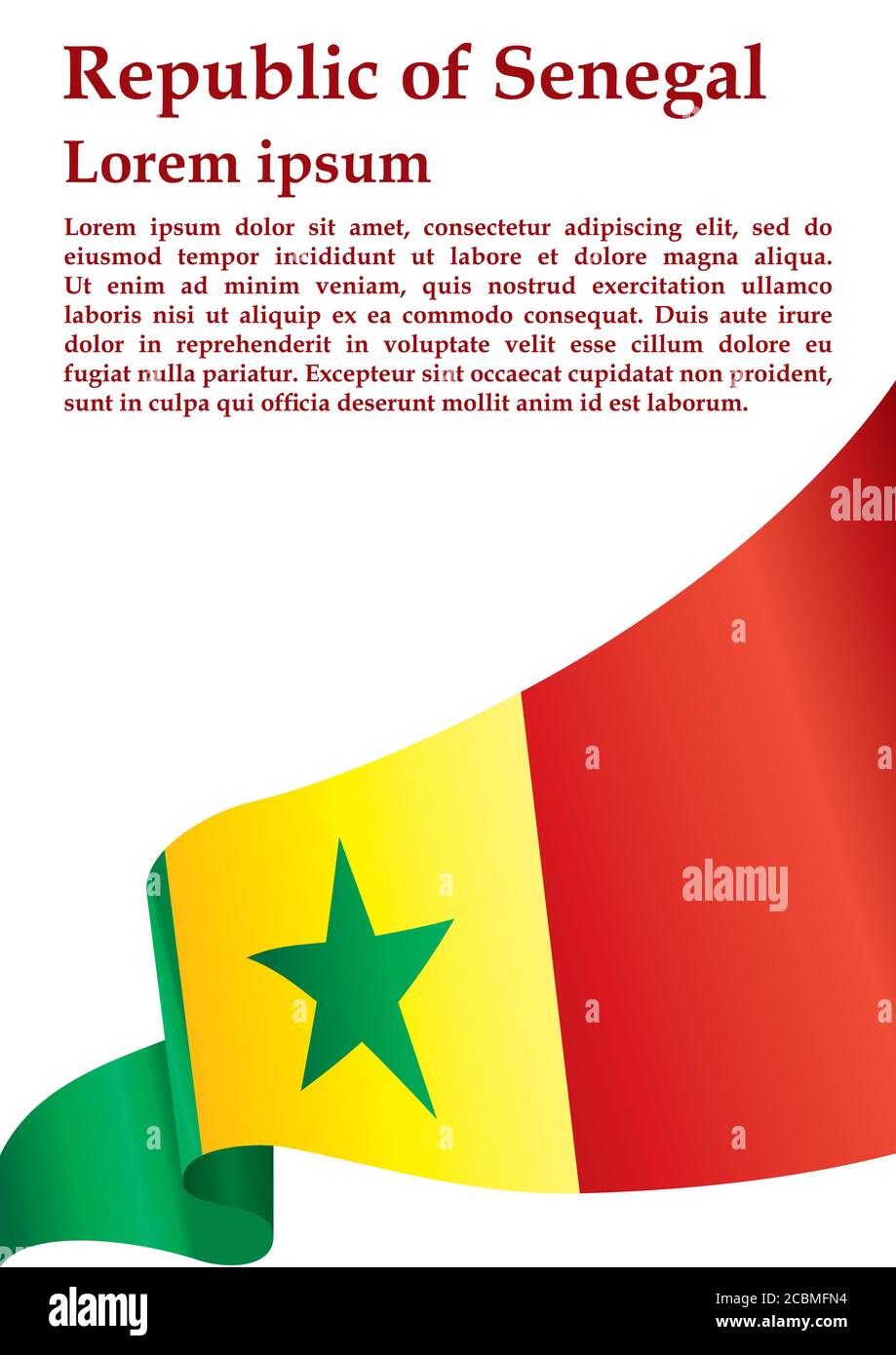Flag of Senegal, Republic of Senegal. Template for award design, an ...