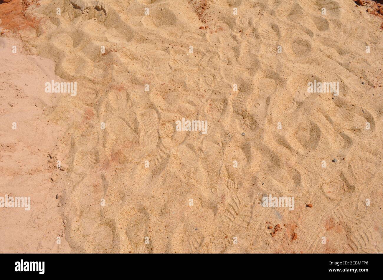Sand. Beach or river sand used in civil construction, photo with ...