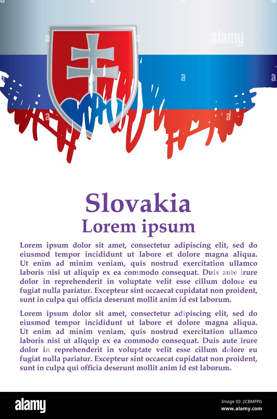 Flag of Slovakia, Slovak Republic. Template for award design, an ...