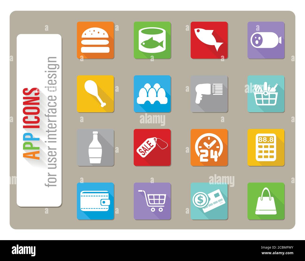 grocery store icon set Stock Vector Image & Art - Alamy