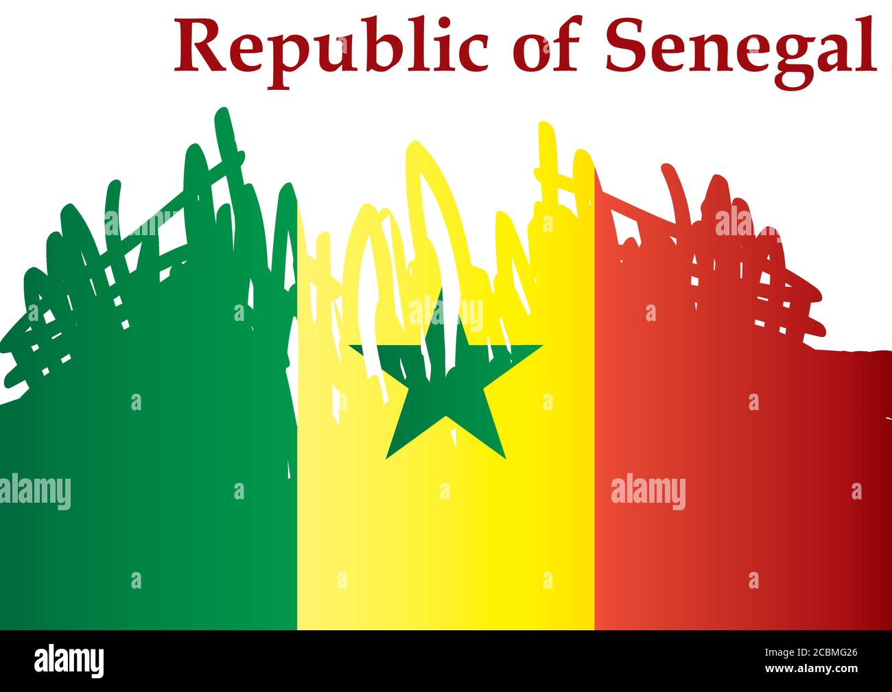 Flag of Senegal, Republic of Senegal. Template for award design, an ...