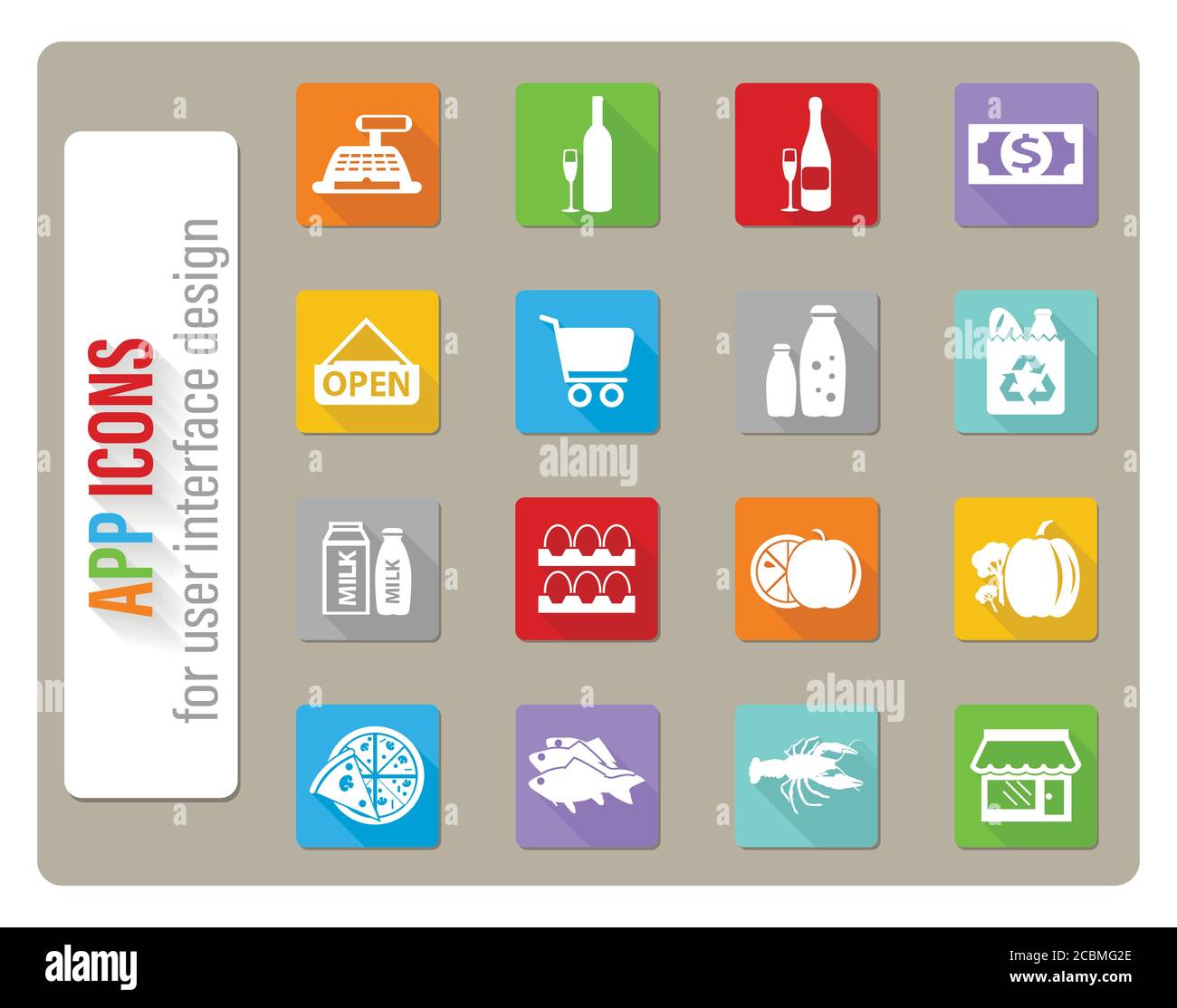 grocery store icon set Stock Vector Image & Art - Alamy