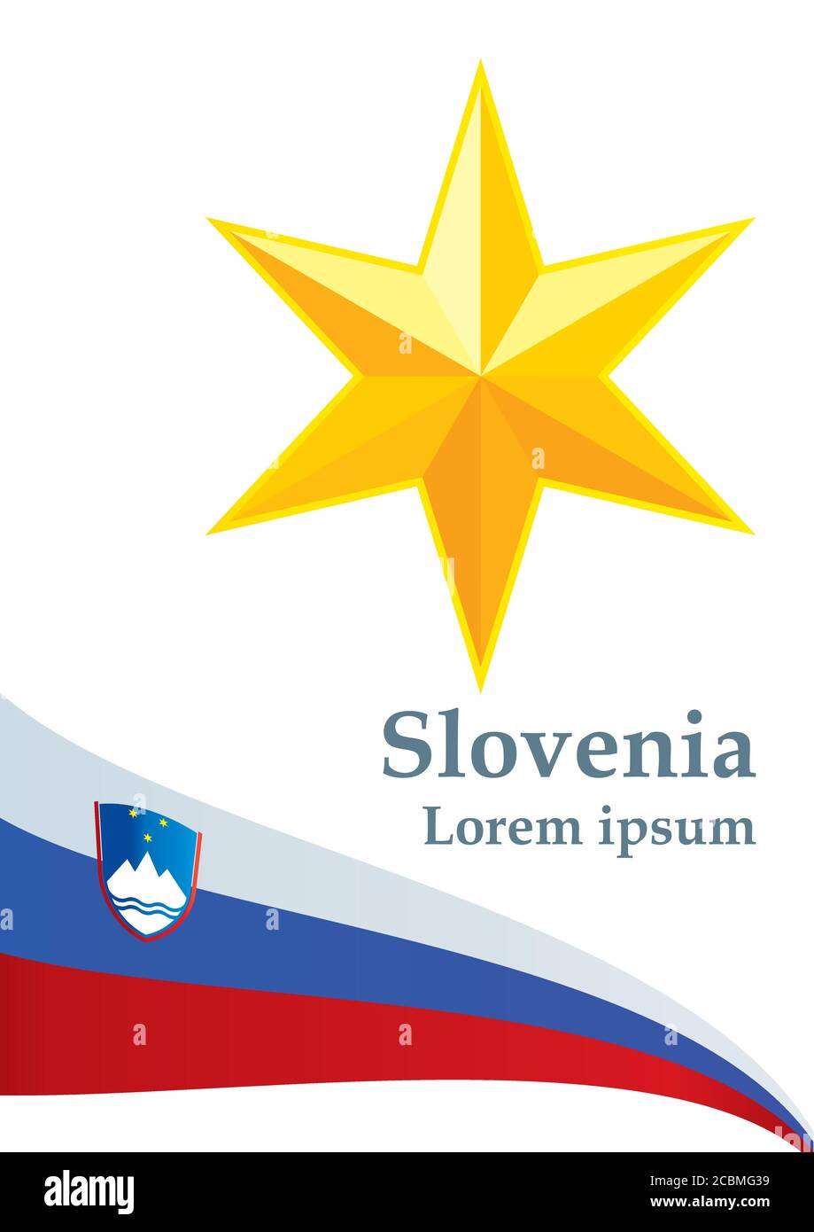 Flag of Slovenia, Republic of Slovenia. Template for award design, an ...