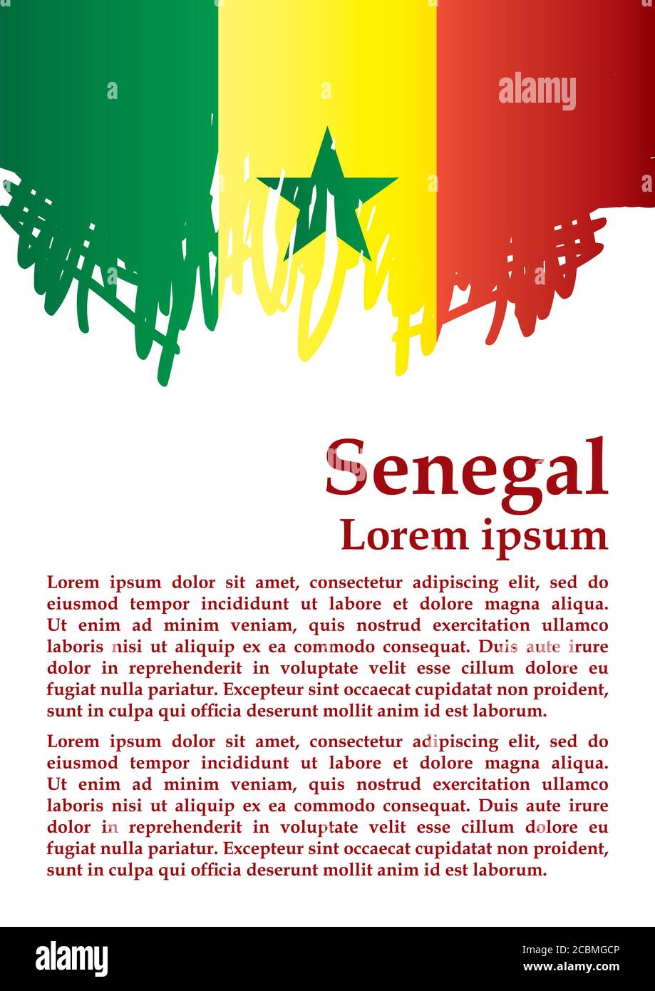 Flag of Senegal, Republic of Senegal. Template for award design, an ...