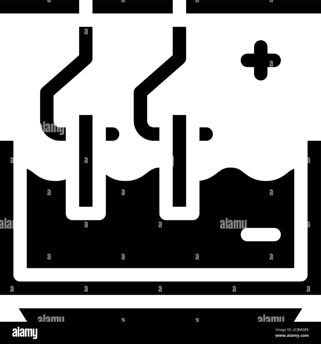 galvanic bath glyph icon vector isolated illustration Stock Vector ...