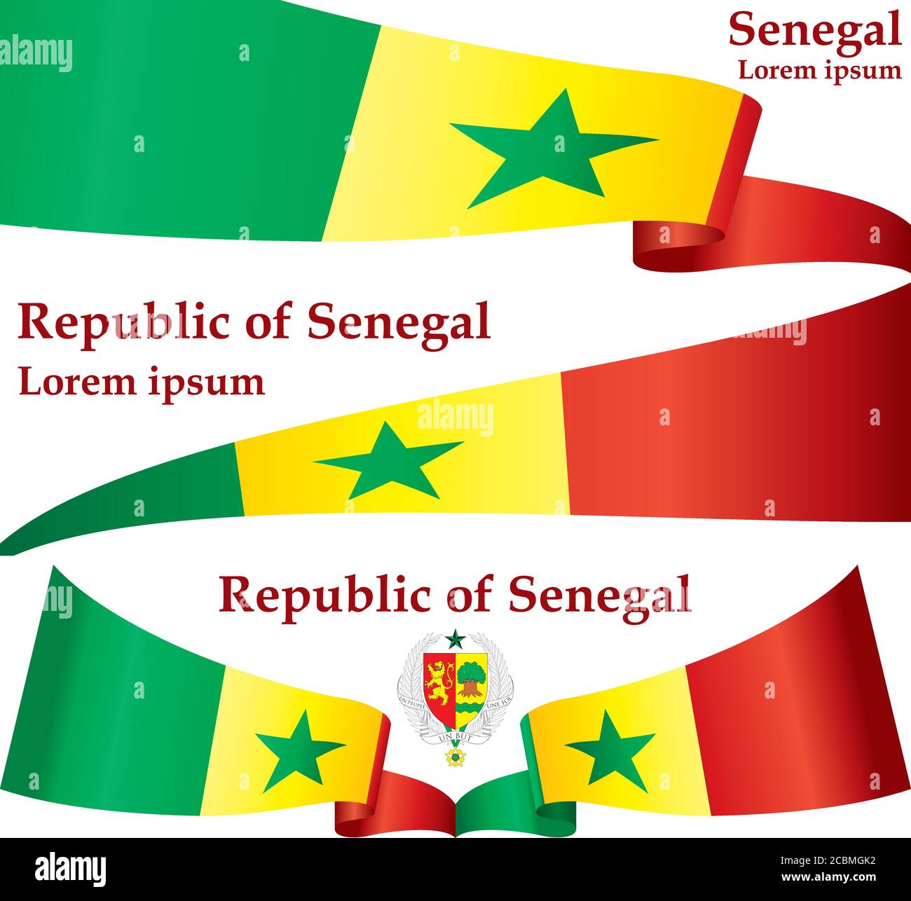 Flag of Senegal, Republic of Senegal. Template for award design, an ...