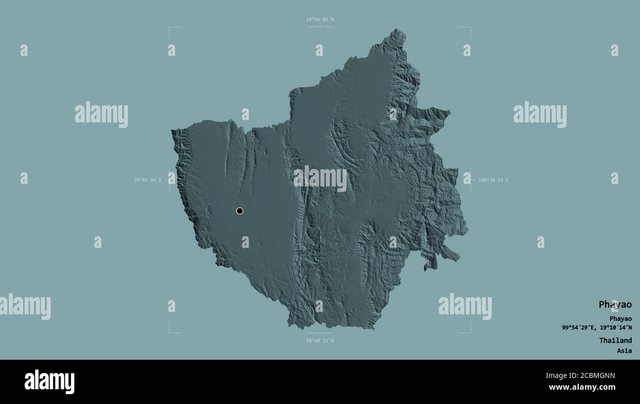 Area of Phayao, province of Thailand, isolated on a solid background in ...