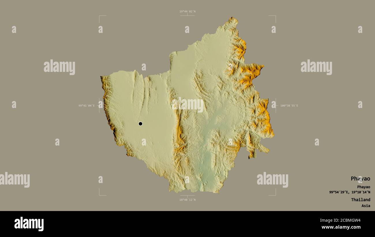 Area of Phayao, province of Thailand, isolated on a solid background in ...