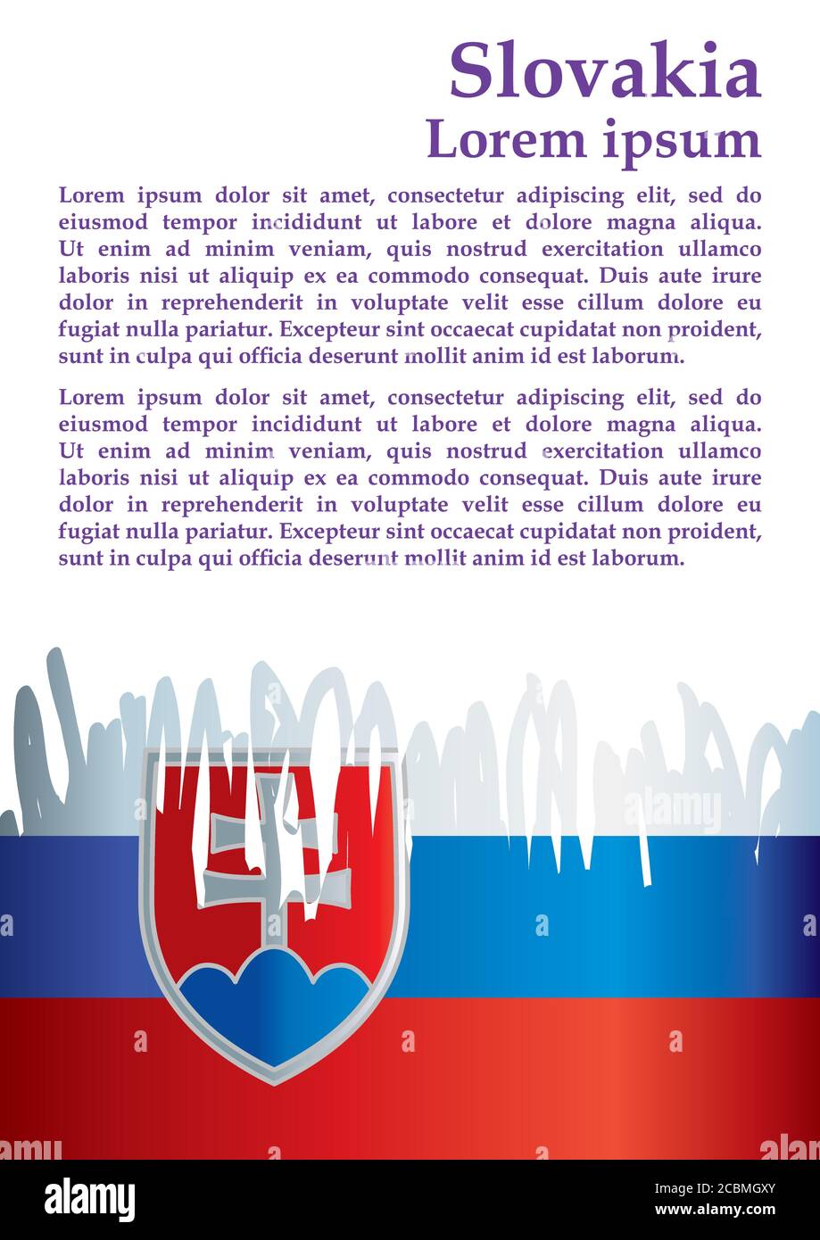 Flag of Slovakia, Slovak Republic. Template for award design, an ...