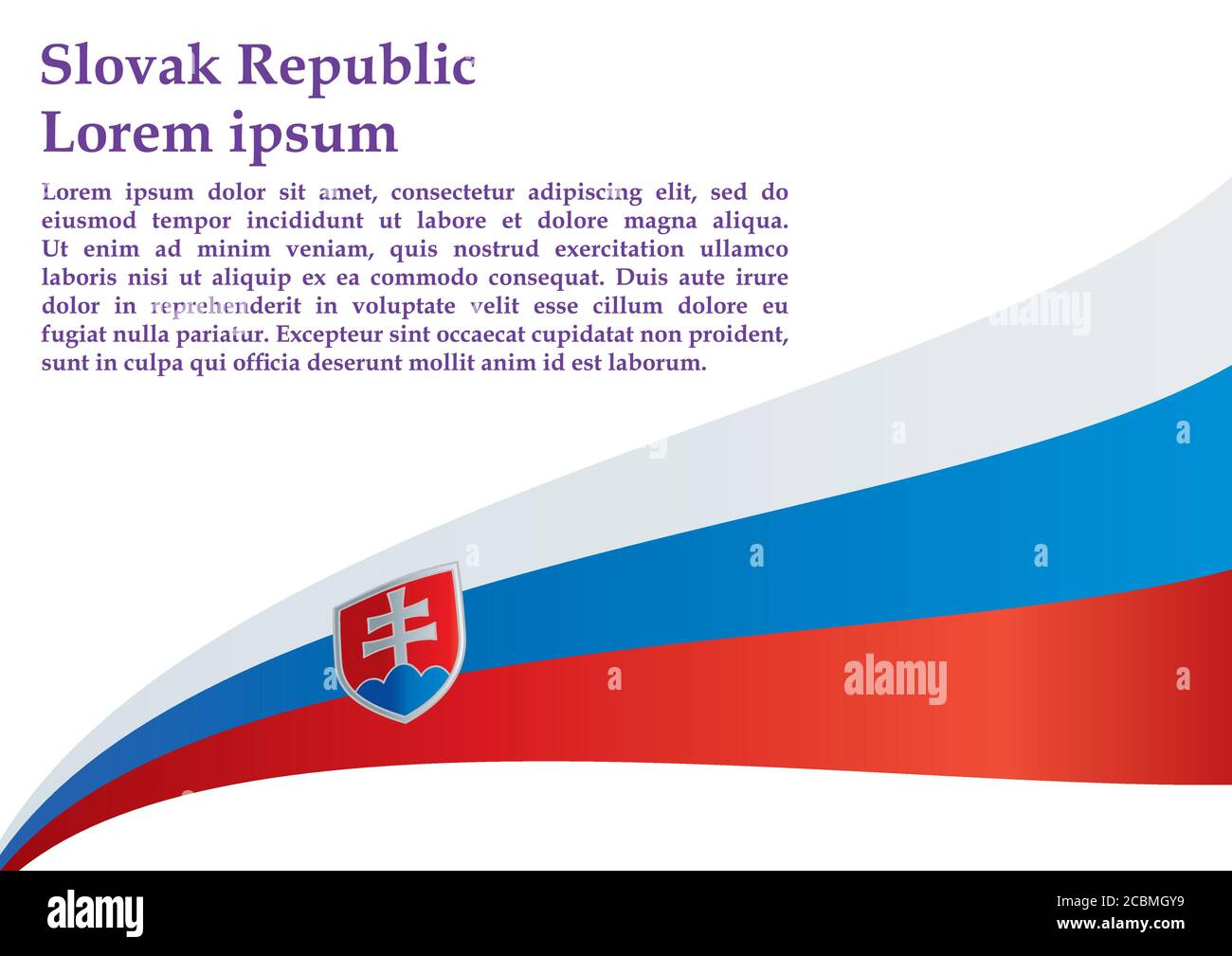 Flag of Slovakia, Slovak Republic. Template for award design, an ...