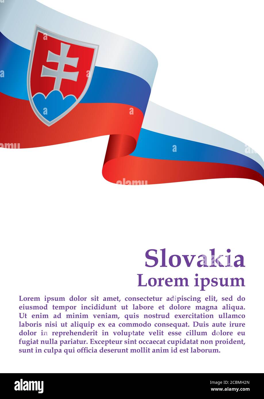 Flag of Slovakia, Slovak Republic. Template for award design, an ...