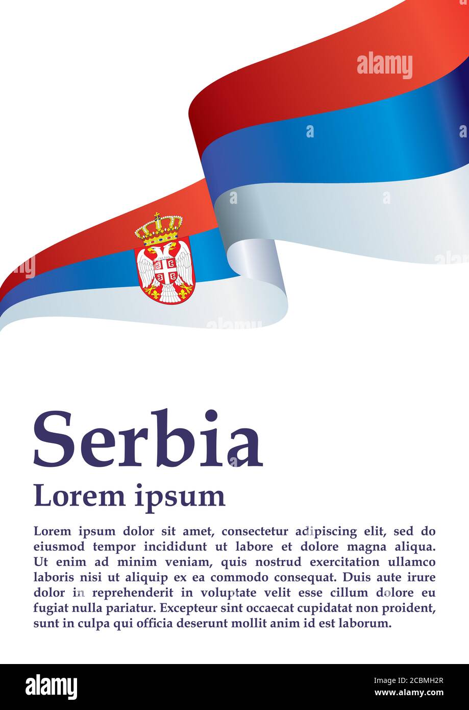 Flag of Serbia, Republic of Serbia. Template for award design, an ...