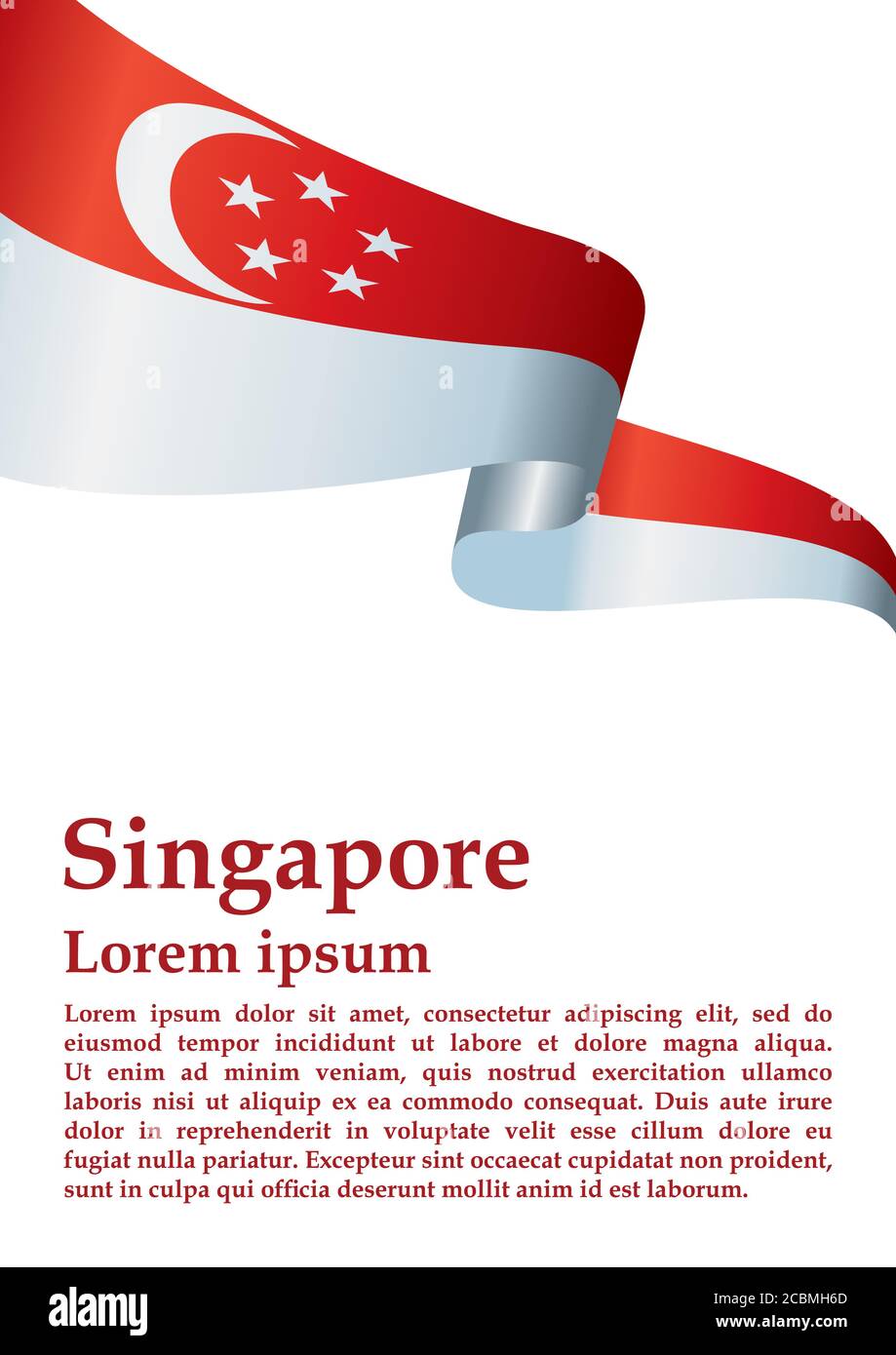 Flag of Singapore, Republic of Singapore. Template for award design, an ...