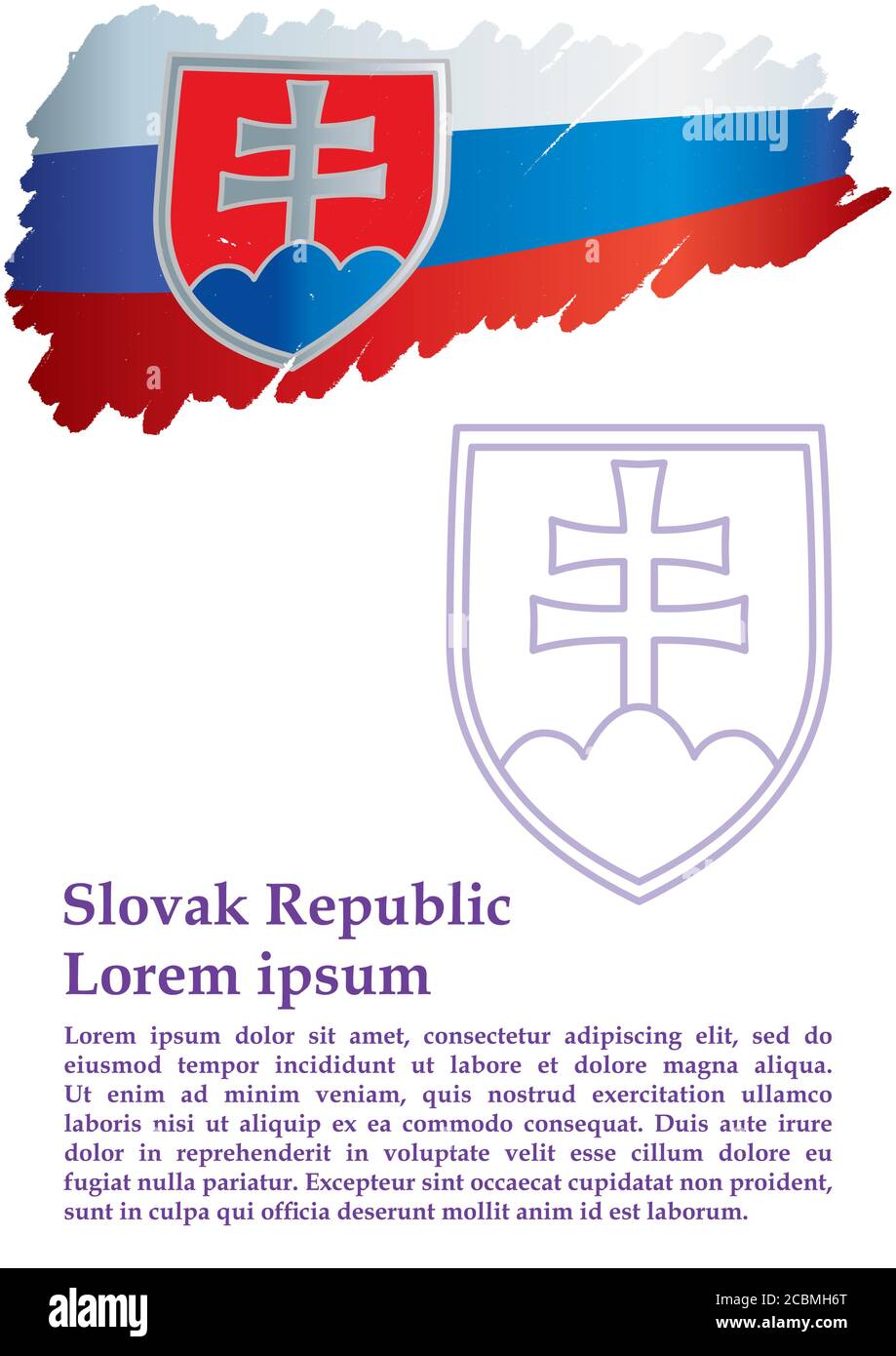 Flag of Slovakia, Slovak Republic. Template for award design, an ...