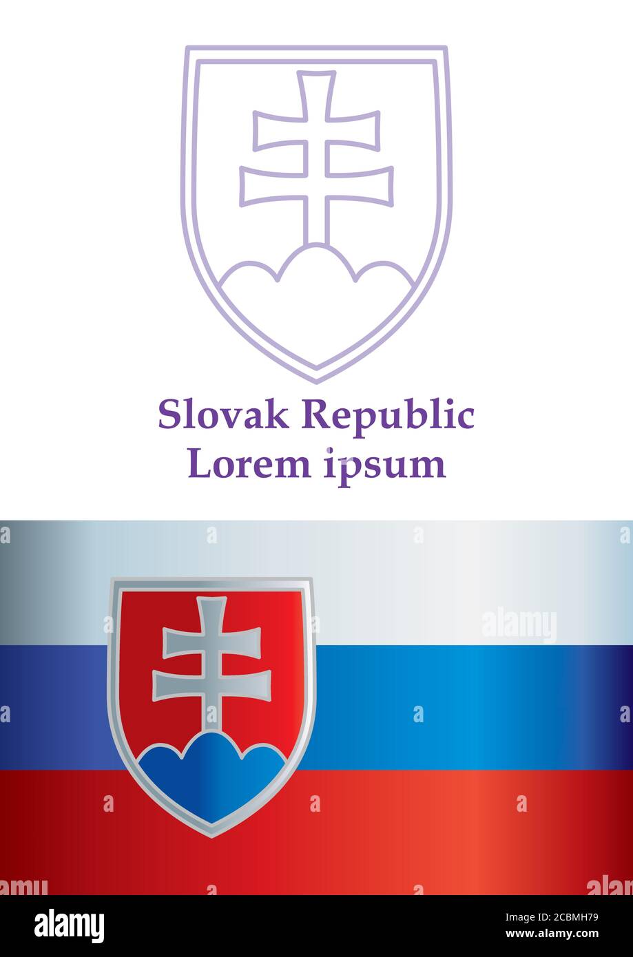 Flag of Slovakia, Slovak Republic. Template for award design, an ...