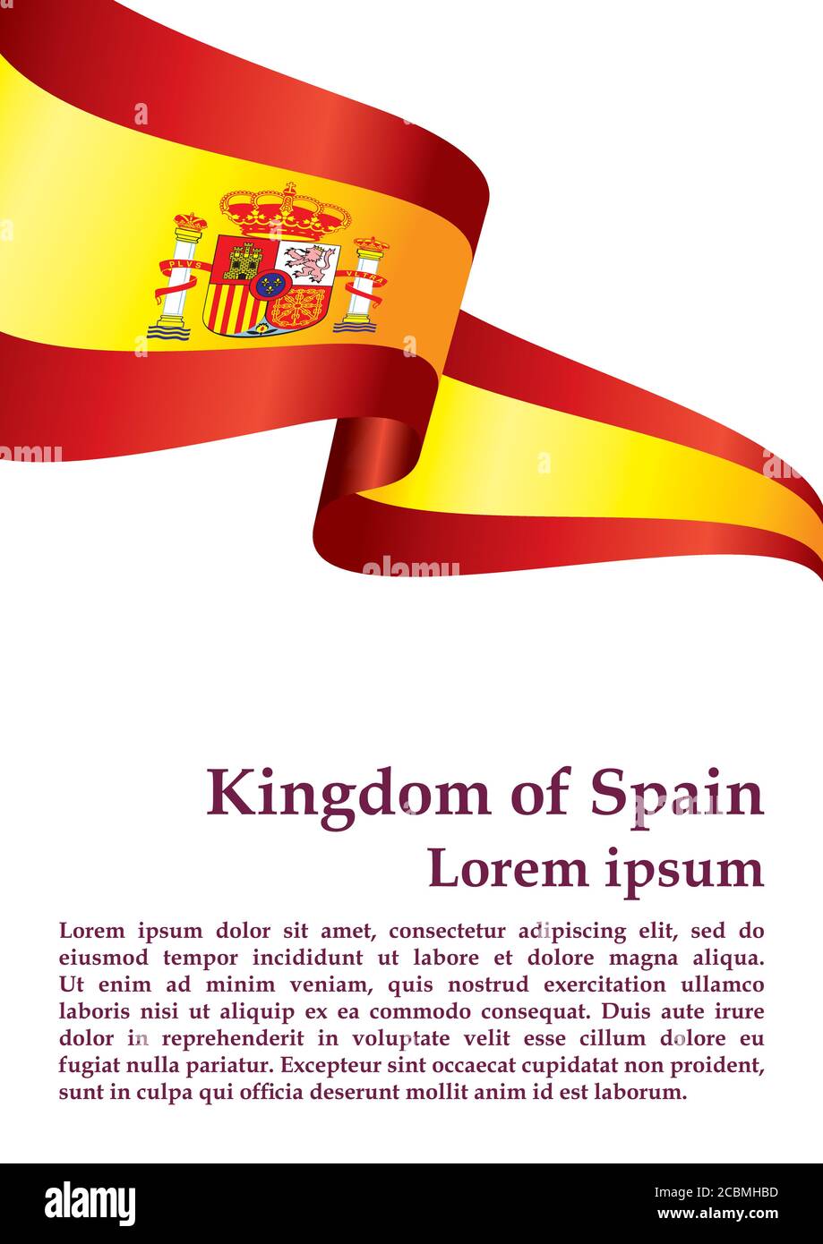 Flag of Spain, Kingdom of Spain. Template for award design, an official ...