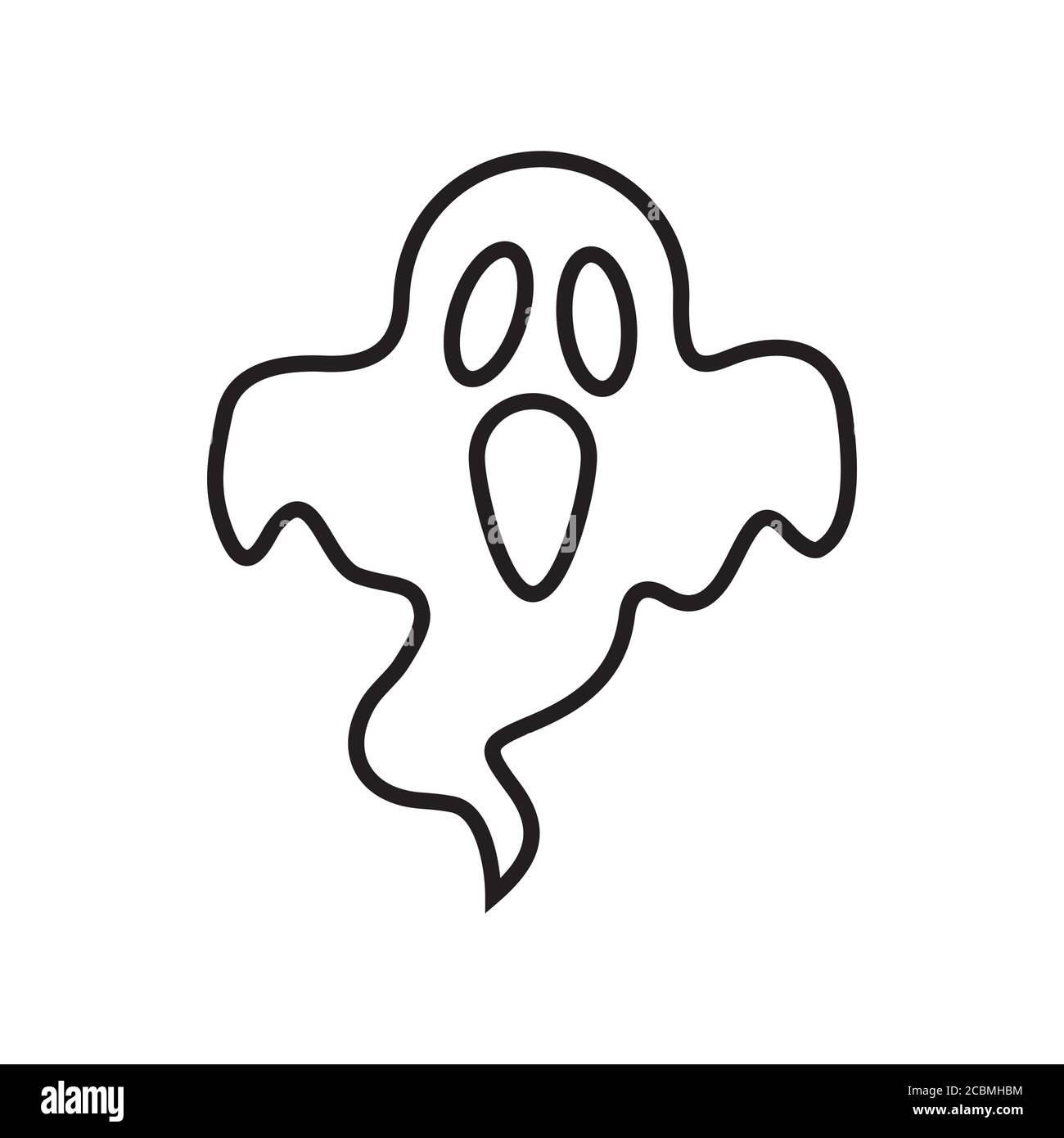 line icon creepy ghost design vector illustration Stock Vector Image ...
