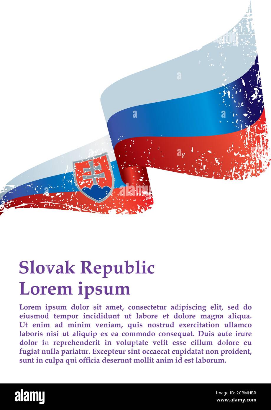 Flag of Slovakia, Slovak Republic. Template for award design, an ...