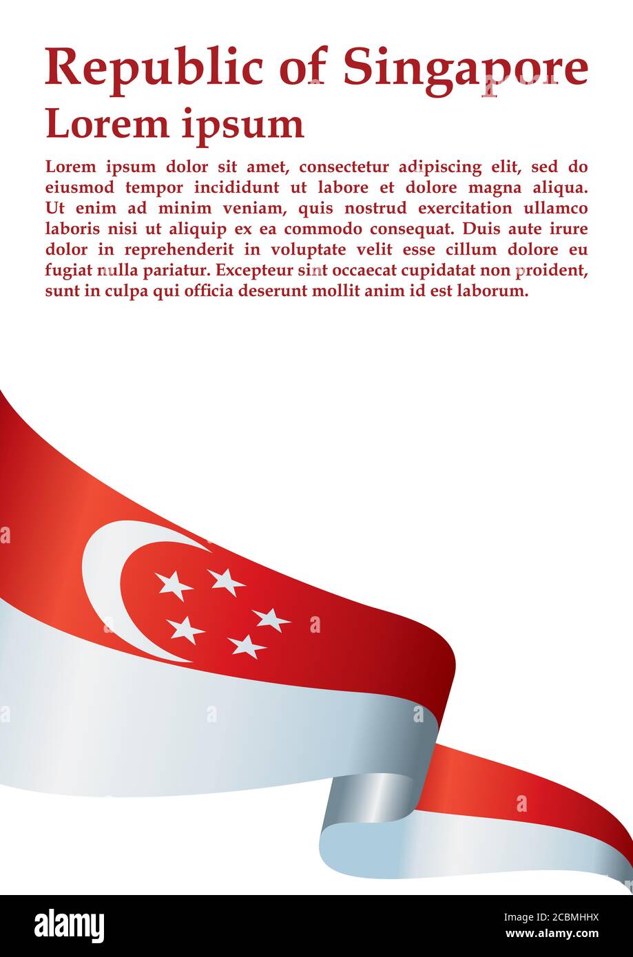Flag of Singapore, Republic of Singapore. Template for award design, an ...