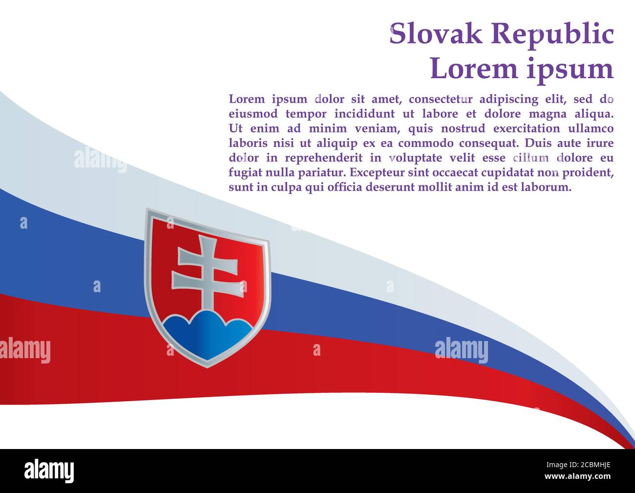 Flag of Slovakia, Slovak Republic. Template for award design, an ...