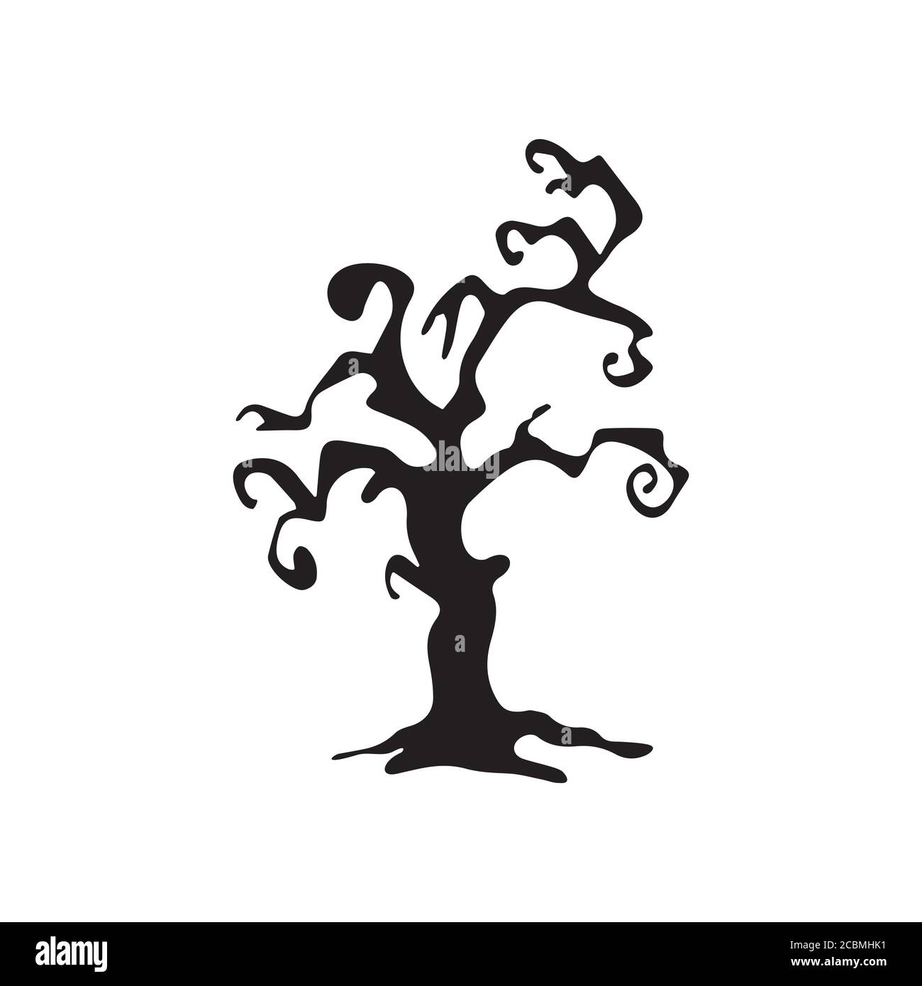 halloween tree icon symbol vector isolated on white background Stock ...