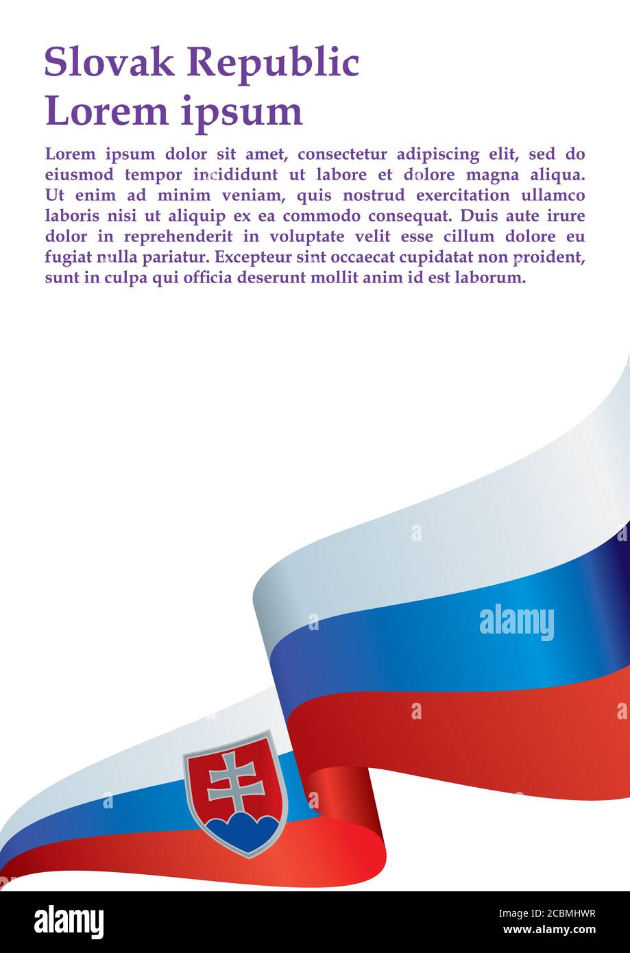 Flag of Slovakia, Slovak Republic. Template for award design, an ...