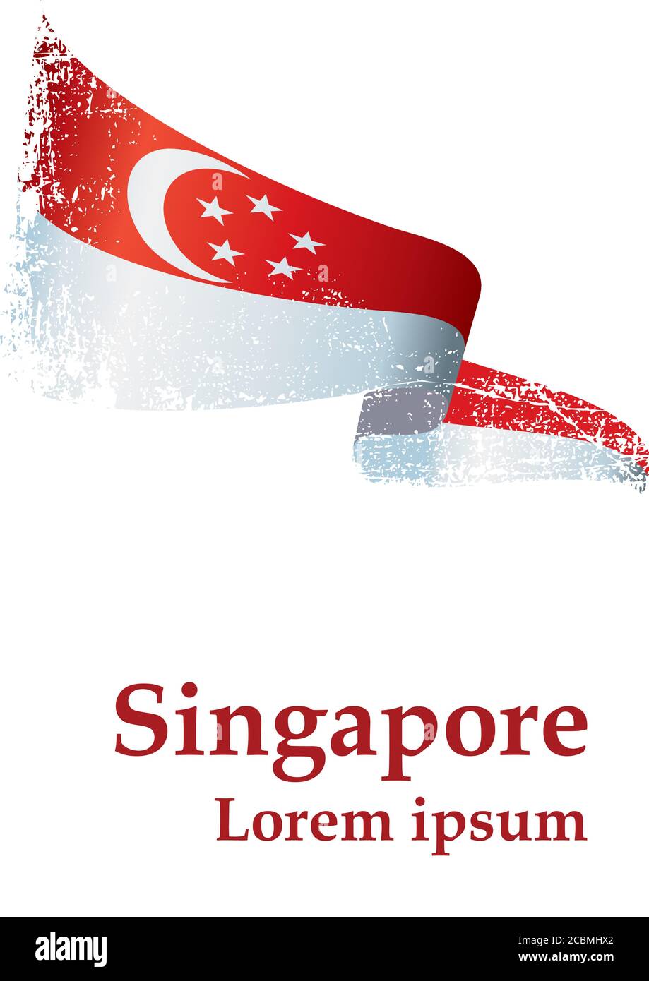 Flag of Singapore, Republic of Singapore. Template for award design, an ...
