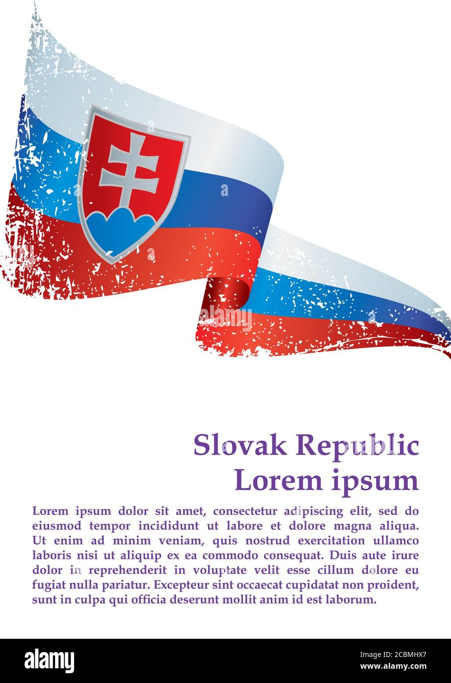 Flag of Slovakia, Slovak Republic. Template for award design, an ...
