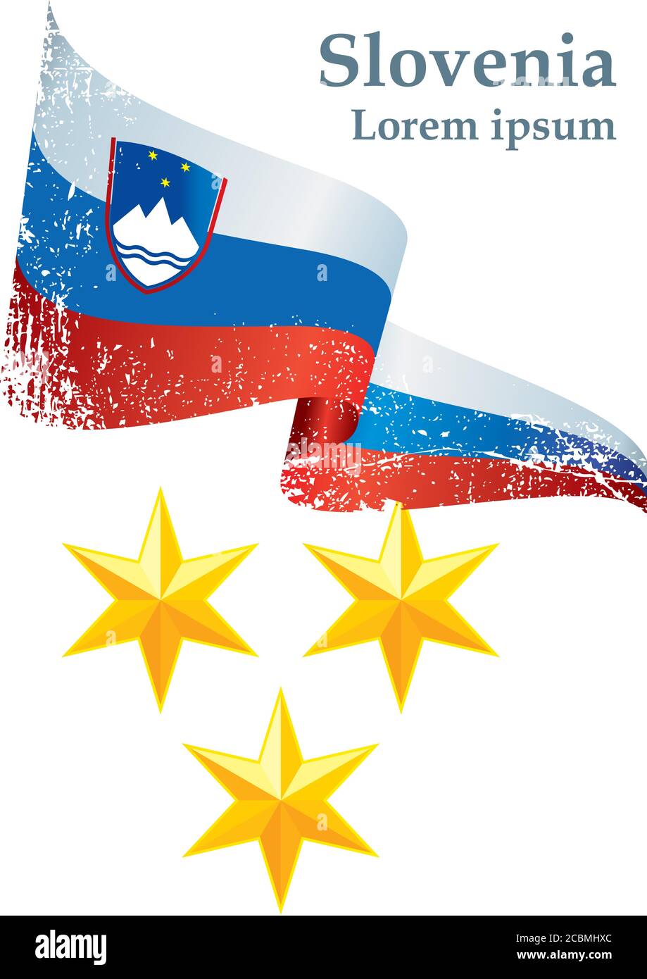 Flag of Slovenia, Republic of Slovenia. Template for award design, an ...